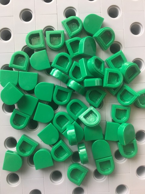 Lego Green 1x1 1/2 Circle Flat Tiles Smooth Finish Roof Floor Lot Of 25 ...