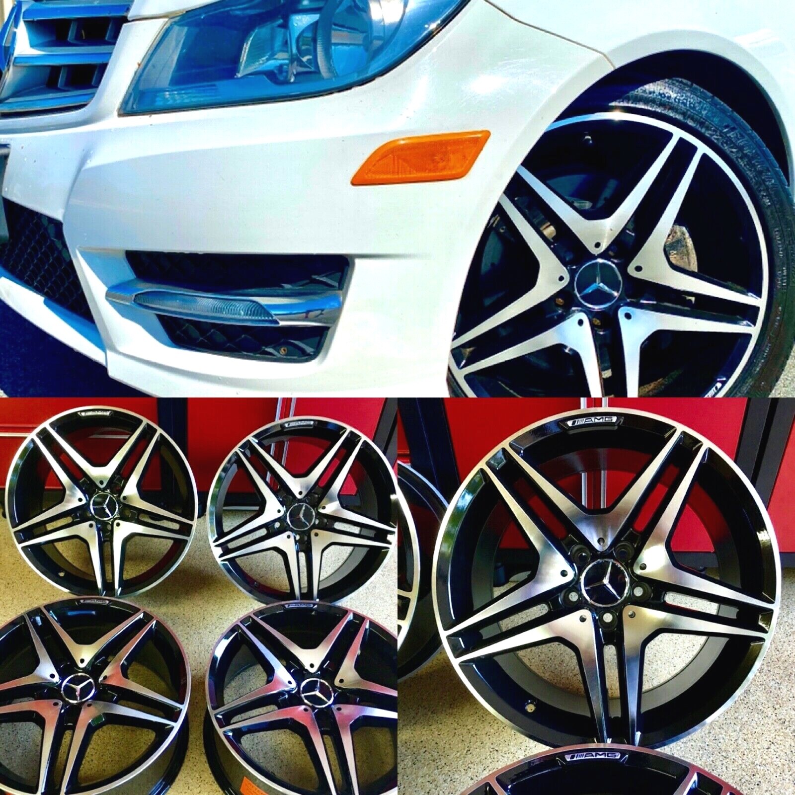 BLACK EDT MERCEDES 18 INCH RIMS WHEELS SET4 NEW 18/8.5 FITS METRIS AMG ...