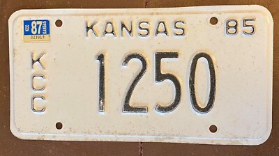 Kansas 1987 KANSAS CORPORATION COMMISSION License Plate # 1250 | eBay