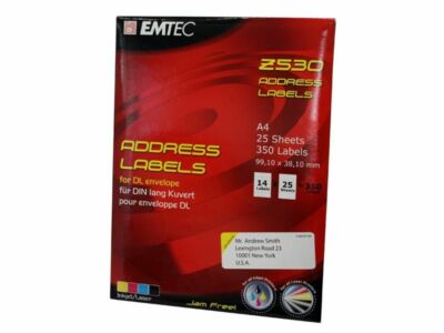 EMTEC Adressetiketten Adressen Labels 350 stk (14 Labels x 25 Sheets ...
