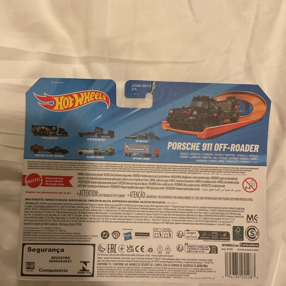 Hot Wheels Track Fleet Porsche 911 Off-Roader 1:64 Diecast Car Trailer ...