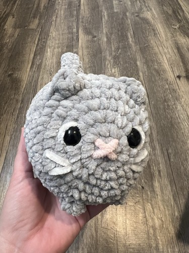 Gray Loaf Kitty Cat Hand Crafted Crochet Plushie in Soft Snuggle Yarn ...