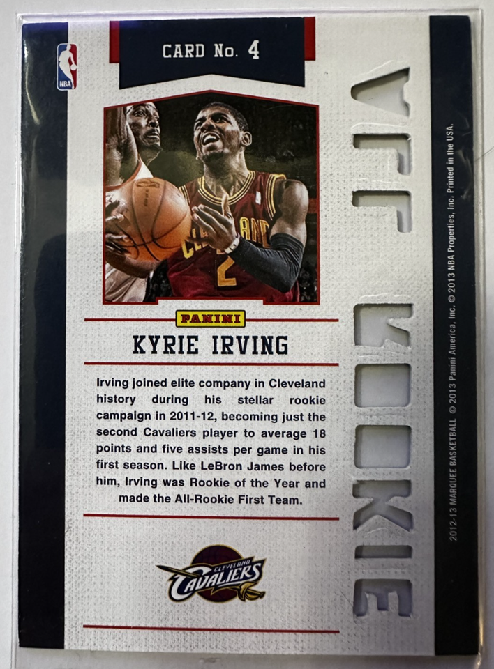 2012-13 Panini Marquee Kyrie Irving All-Rookie Die-cut Insert Rookie ...