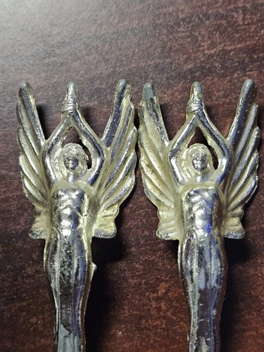 Pair Vintage Angel Hood Ornament Radiator Mascot 1920s 1930s Prewar 3.5 ...