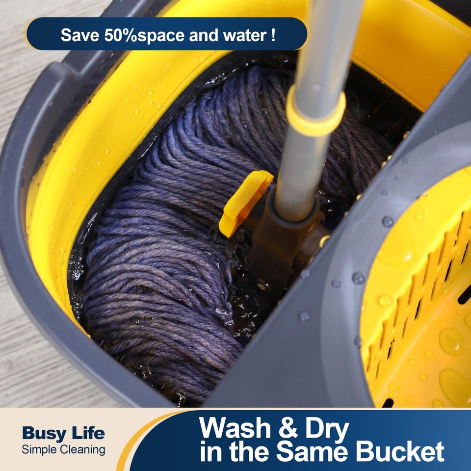 Commercial Mop Bucket with Wringer Portable Collapsible Plastic Mop ...