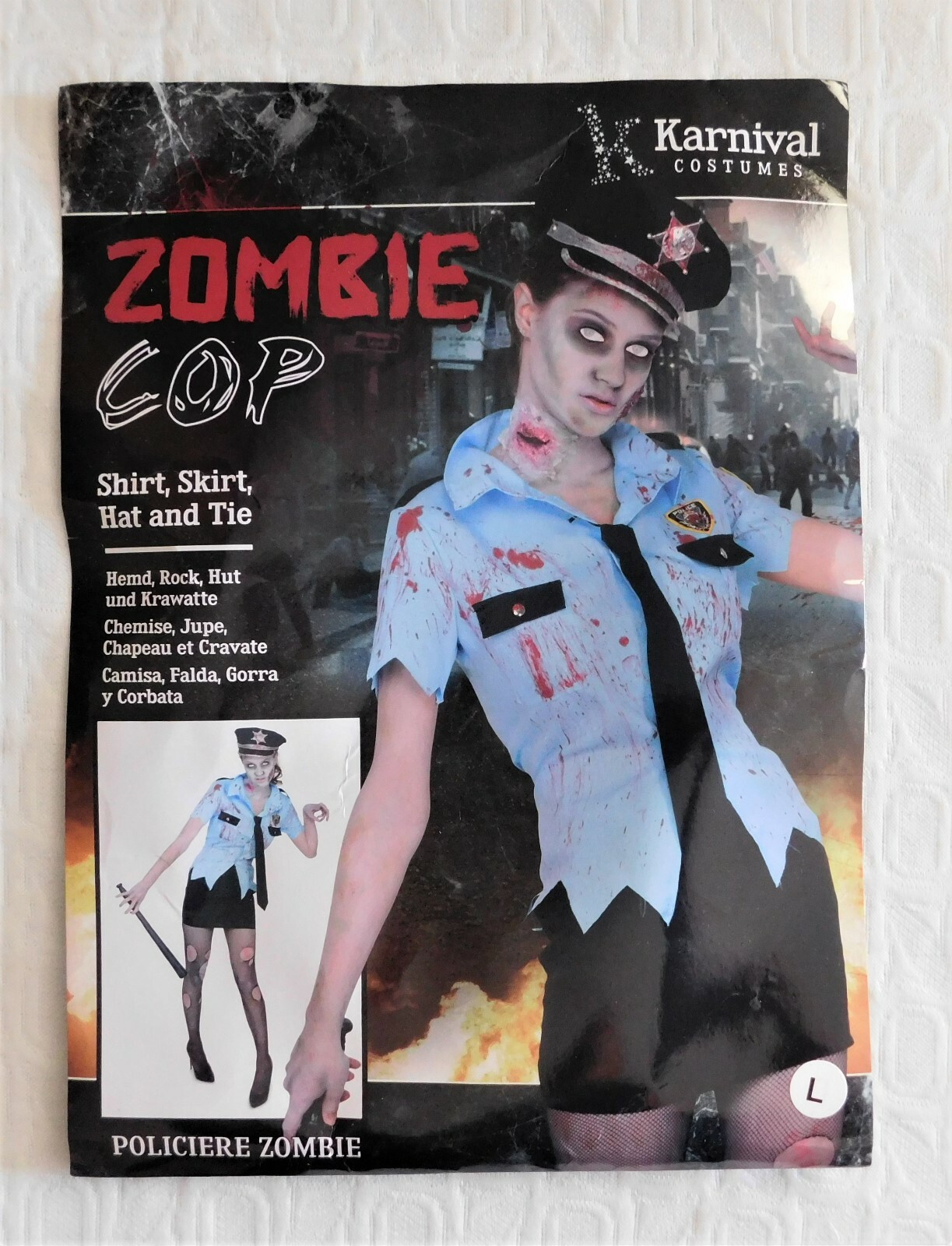 NEW Karnival Zombie Cop Halloween Costume Sz L ***FREE SHIPPING*** | eBay