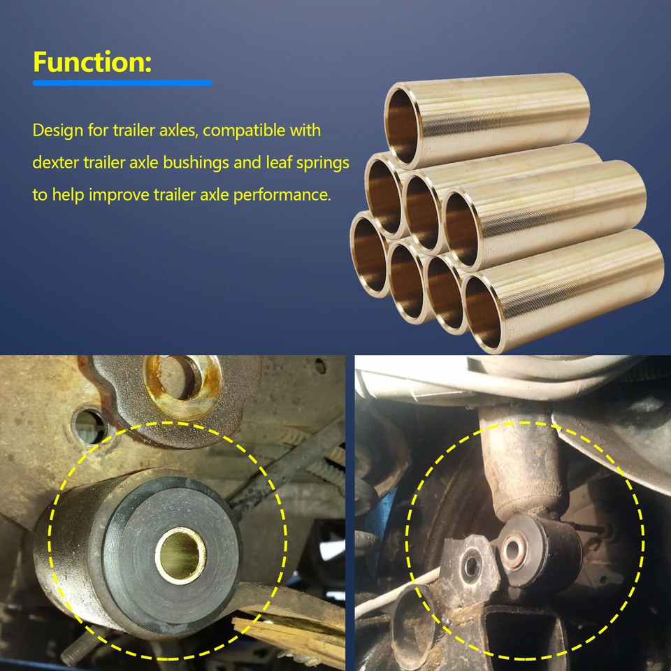 8pcs Trailer Leaf Spring Bushing Kit Shackle Bushings Bronze Axle ...