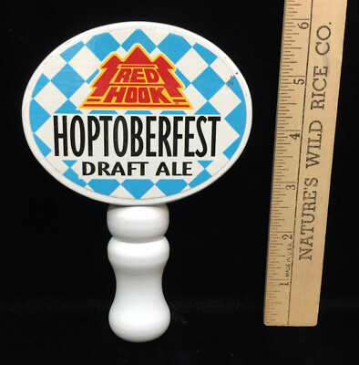 Beer Tap Handle for Keg Red Hook Hoptoberfest Draft Ale Wood 6" White ...