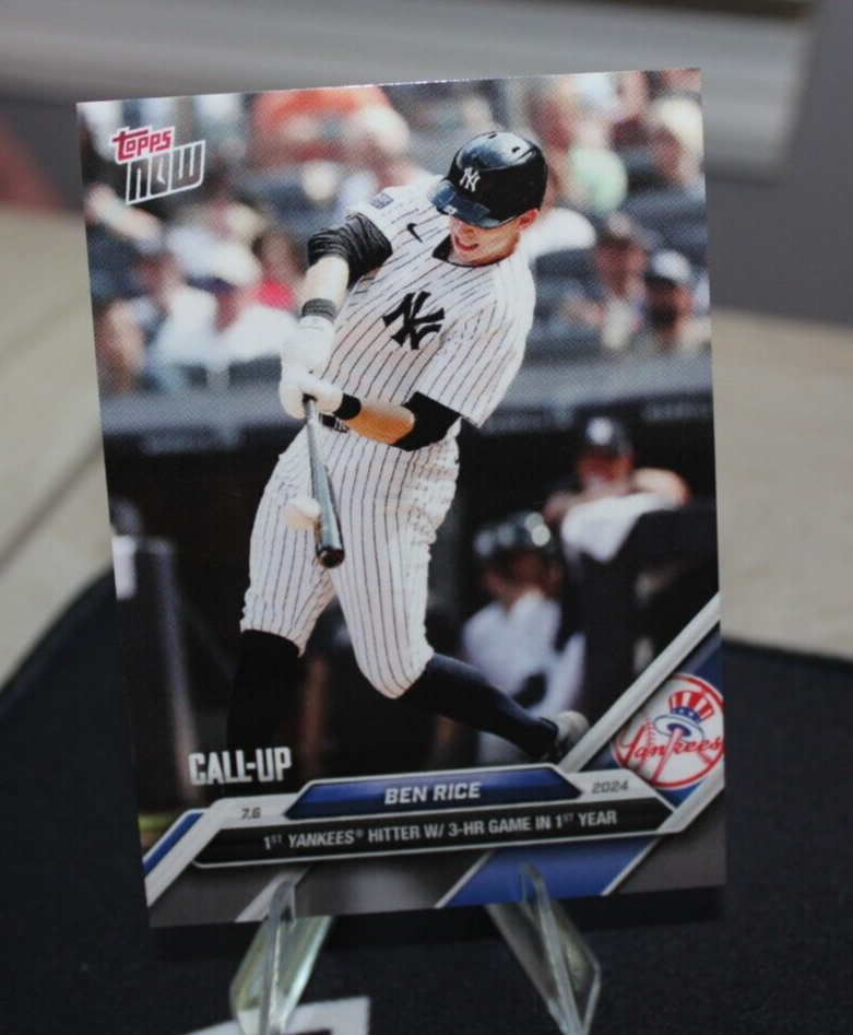 Ben Rice 1st Yankee with 3 HR game in 1st year 2024 Topps Now Call-Up ...