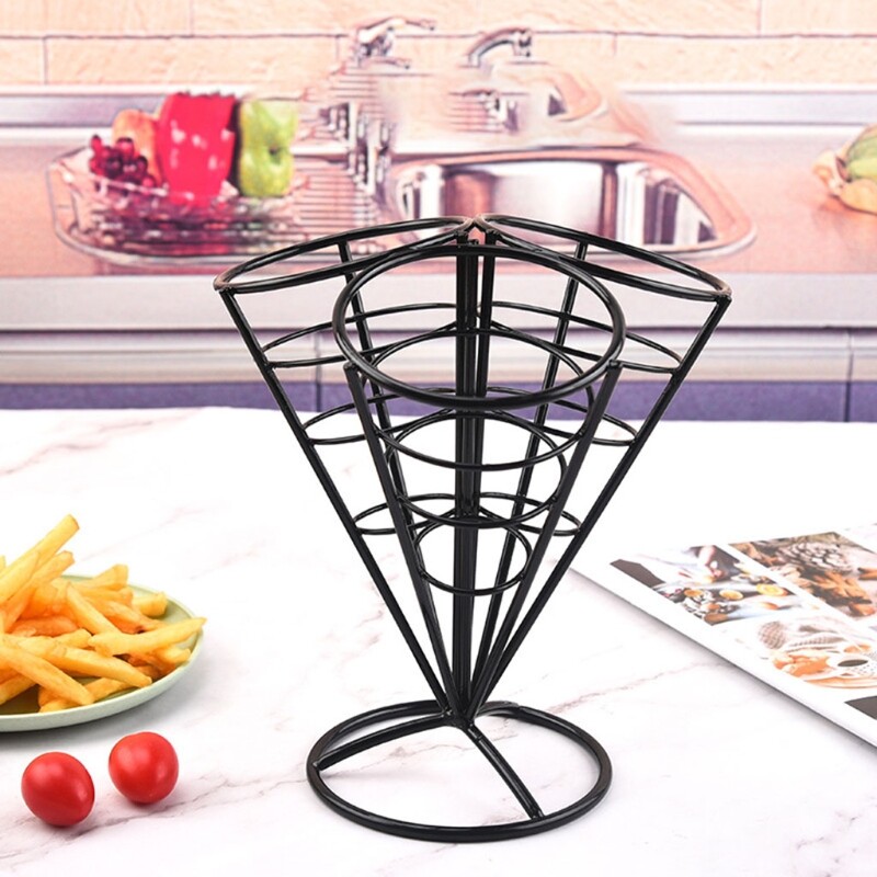 3 in 1 French Fry Stand Holder Fries Cone Basket Rack for Fries Potato ...