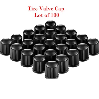 100 Caps Universal Black Tire Valve Caps for TR412 TR413 TR414 TR418 ...