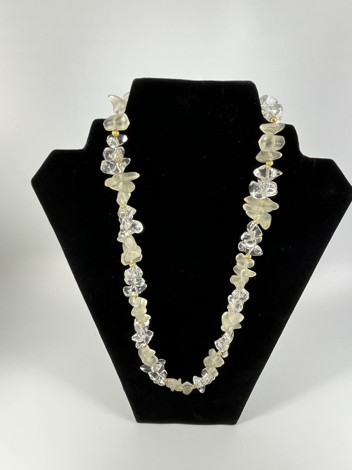 Vintage 1980's NAPIER Crystal Ice Collection Clear Lucite Gold Tone ...