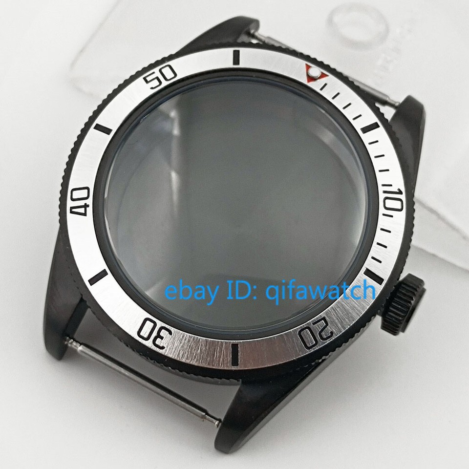 39mm black Watch Case Dome Sapphire Fit NH34 NH35 NH36 ETA 2824 PT5000 ...