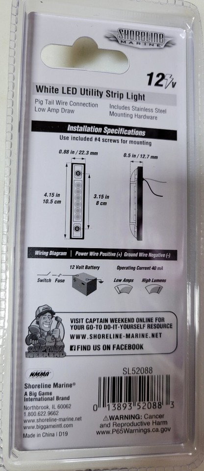 4 Pack Shoreline Marine 4" LED Utility Strip Light SL52088, NEW! | eBay