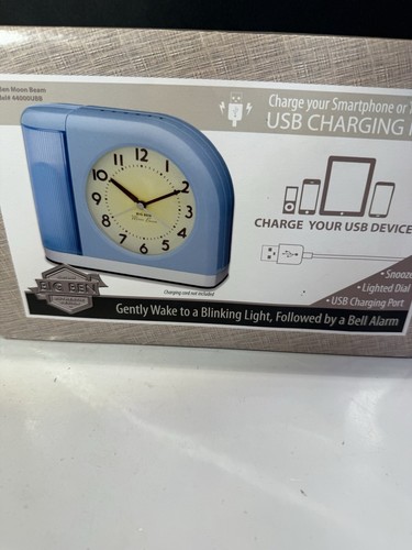 westclox Big Ben Moon Beam gentle, blinking light alarm,clock blue New ...