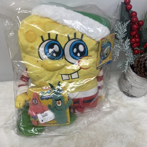 Christmas SpongeBob Talking Giggling 17” Plush w/Plankton & Patrick ...
