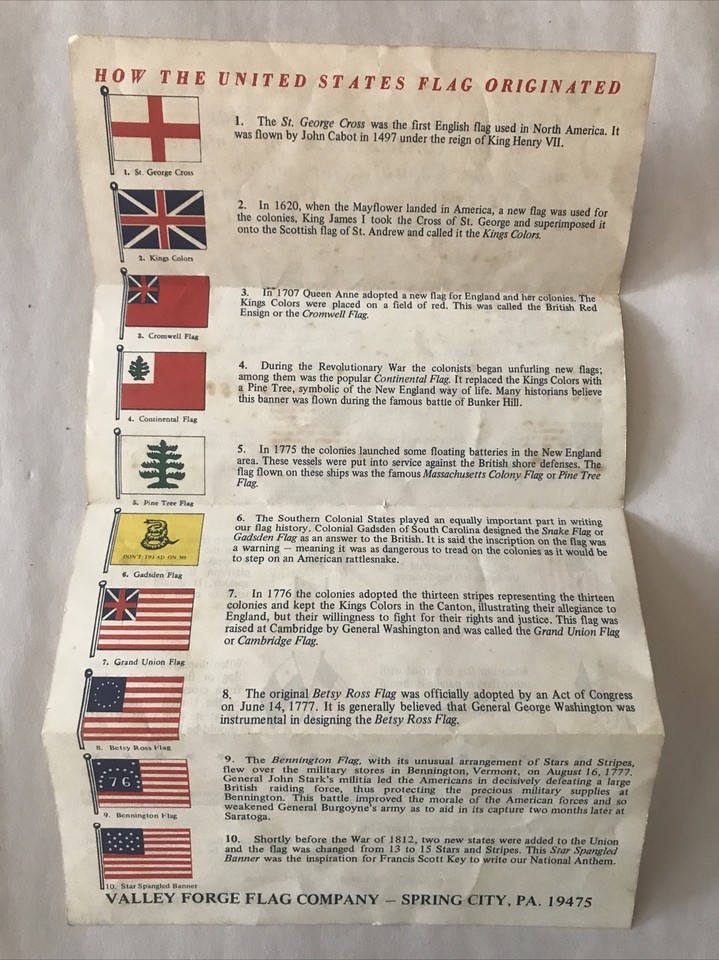 VALLEY FORGE FLAG COMPANY-VINTAGE-THINGS TO REMEMBER ABOUT THE FLAG | eBay