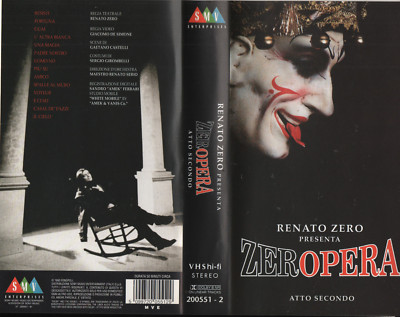 RENATO ZERO rara VHS ORIGINALE Zeropera Atto Secondo MADE in ITALY 1993 ...