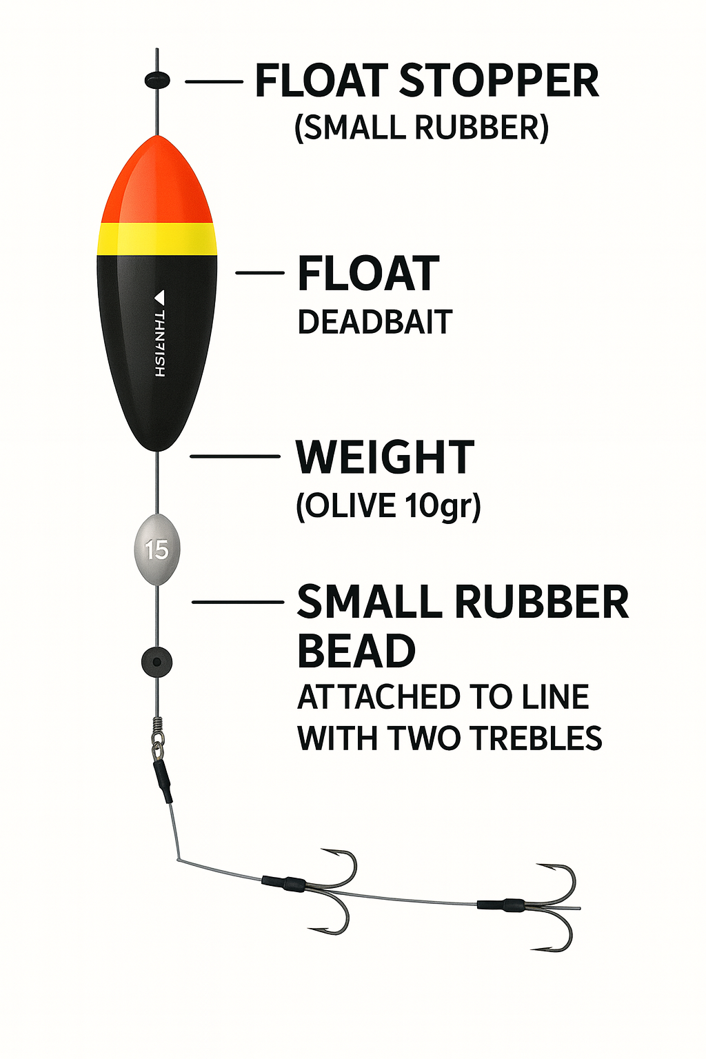 Pike Dead Bait Float Kit - Pike Zander Perch Floats - Pike Deadbait ...