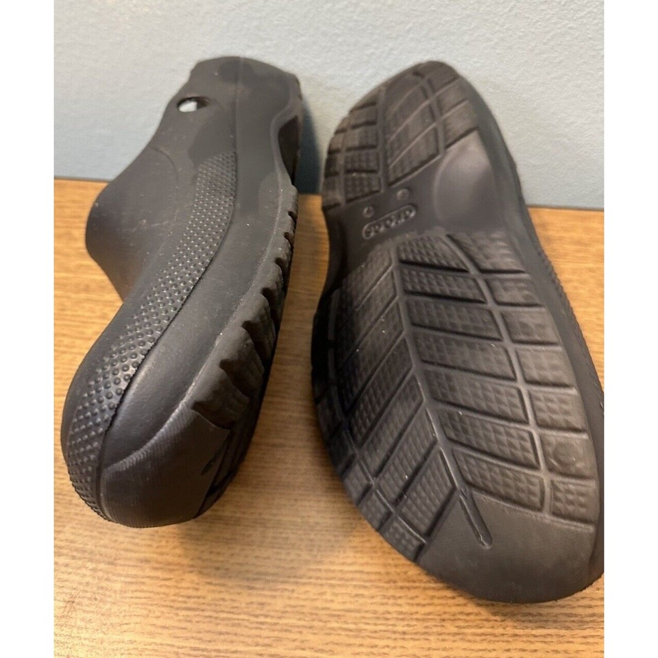 Crocs Mens Black Rubber Round Toe Comfort Slip On Clog Shoes Size M 7 W ...