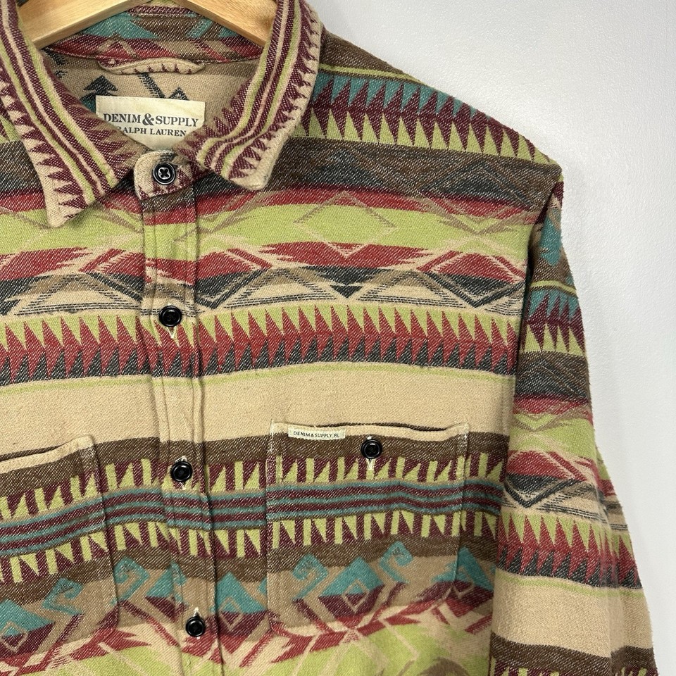Polo Ralph Lauren Aztec Shirt, Thick Overshirt, Navajo, Western RRL ...