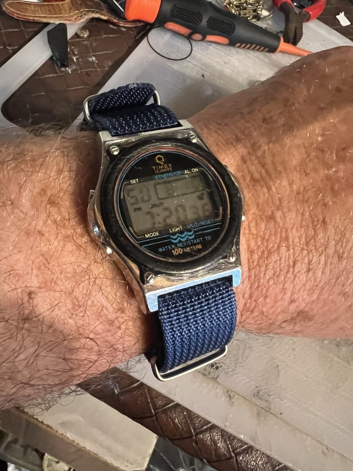 Early Vintage Timex Atlantis 100 Digital Watch Men Black! New Battery ...