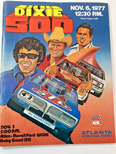 1977 Dixie 500 Souvenir Program NASCAR Atlanta International Raceway ...