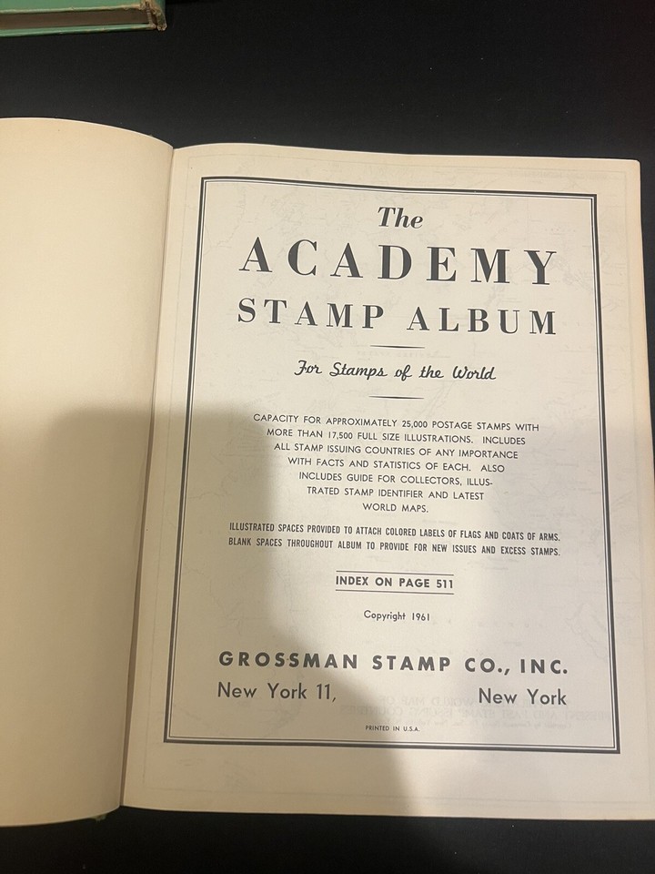 ACADEMY WORLDWIDE STAMP ALBUM 4375 STAMPS USED MINT TO 1960 VERY CLEAN ...