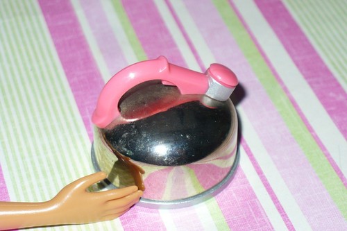 Vintage Tyco Kitchen Littles ~ Barbie Doll Size SILVER METAL ~ TEA ...