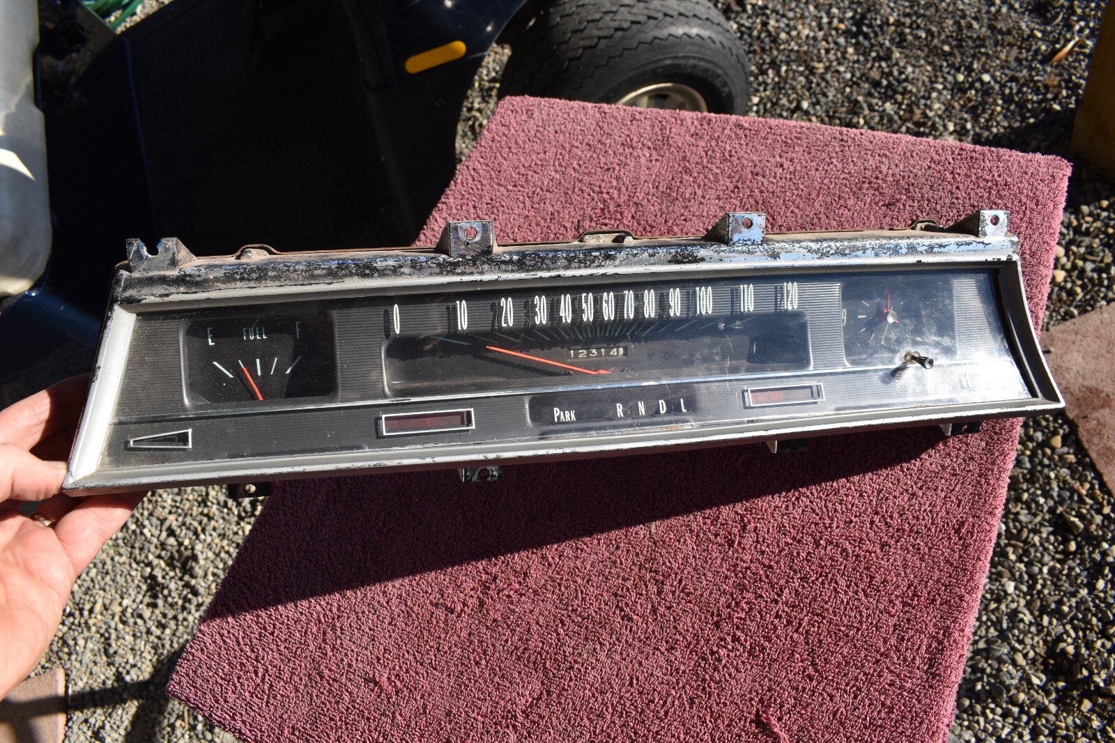 1966-67 Chevelle Speedometer , Fuel Gauge & Clock Assembly Good Working ...