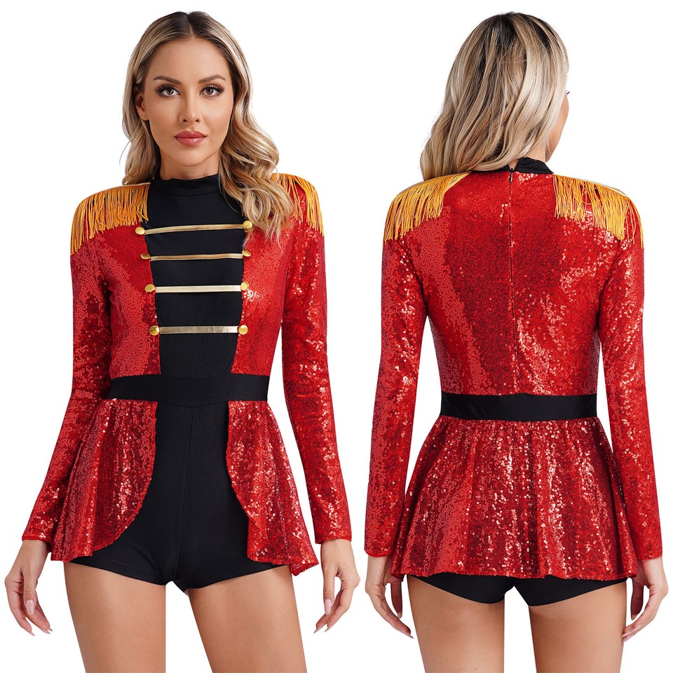 Womens Costume Performance Bodysuit Tassel Leotard Ringmaster Clubwear Circus | eBay