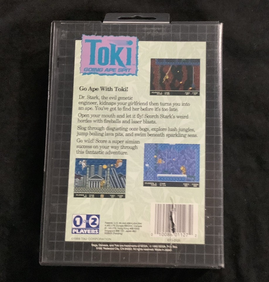 Toki: Going Ape Spit (Sega Genesis, 1992) Complete CIB W/ Manual ...