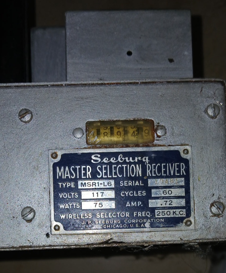 JukeBox Seeburg MSR1-L6 Master Selection Receiver Untested Symphonola ...