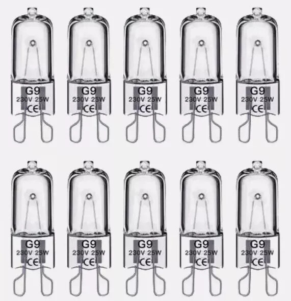 10 X G9 Halogen Bulbs 25W/40W/60W Warm White Filament Lamp Replacement ...