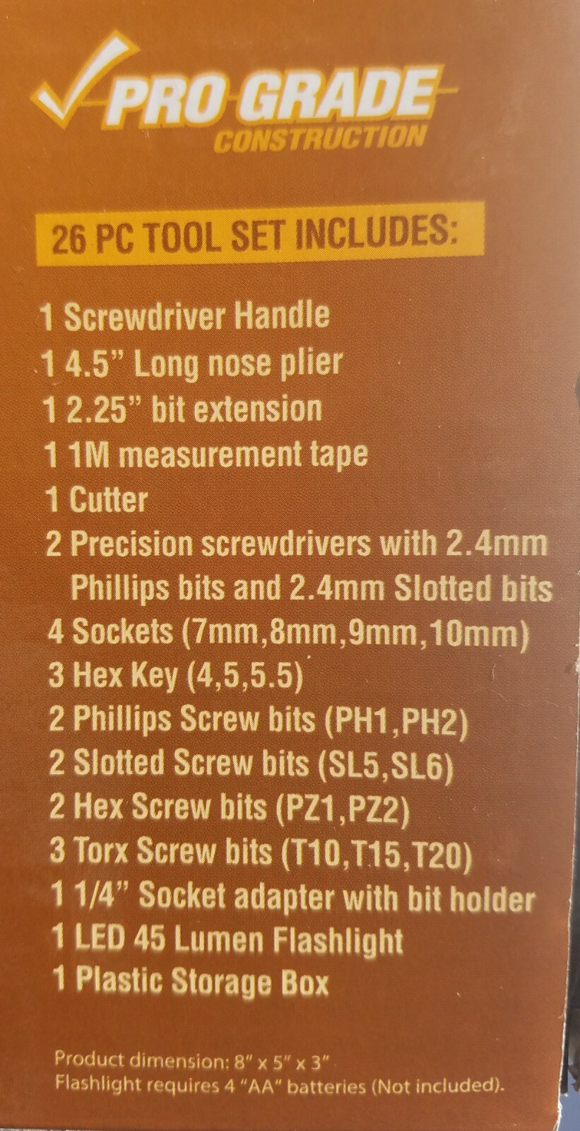 American Builder 26 Piece Home Owner's Portable Flashlight Tool Box Set ...