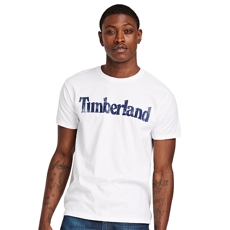 NWT Timberland Men's Faded Linear Logo Short Sleeve Crew Neck T-Shirt ...