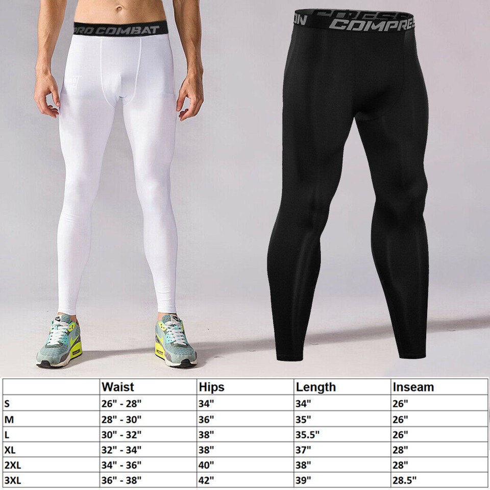 Man's Compression Base Thermal Layer Workout Leggings Gym Sports ...