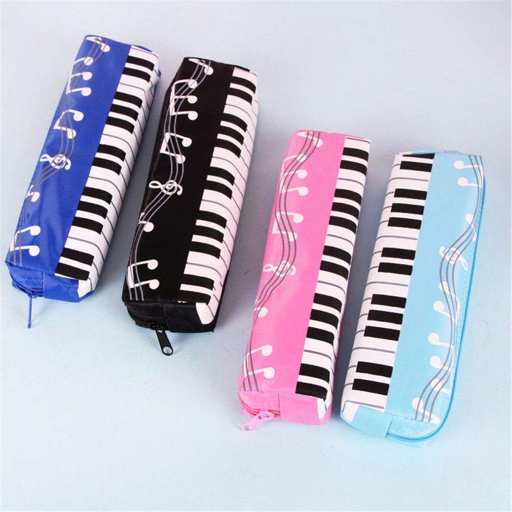 Musical Note Pencil Bags Pen Bag Single Layer Pencil Case Square Oxford ...