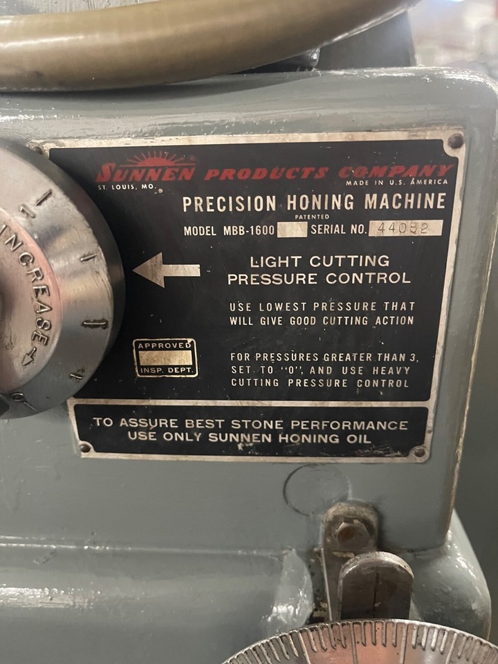 Sunnen MBB-1600 Horizontal Precision Hone Honing Machine w/ tooling | eBay