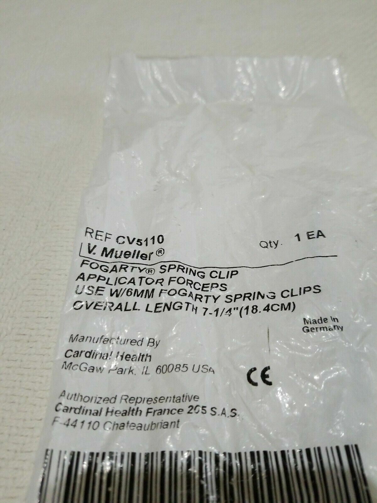 V. Mueller CV5110 Fogarty Spring Clip Applicator Forceps Mj4 for sale ...