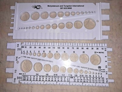 2 NEW Plastic Metric & SAE Nut & Bolt Size + Thread Pitch Gauge ...