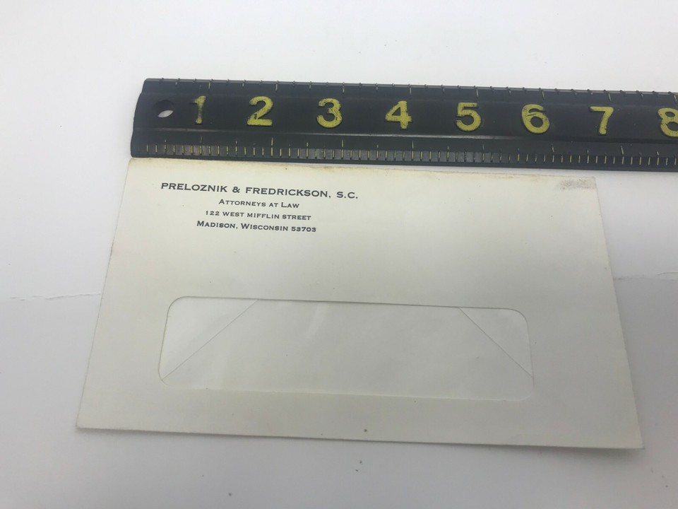 Envelope Preloznik & Fredrickson, S.C. Attorneys at Law Madison ...