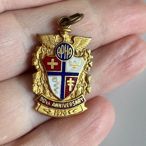 Vtg APHA 50th Anniversary Charm Pendant 1970 American Public Health ...