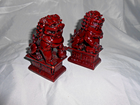Vintage Chinese Red Onyx Resin Foo Dog Lion Guardian Figure 4.5 inches ...