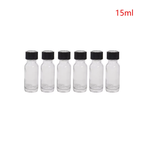 Small Clear Glass Bottles with Lids Glass Containers round Sample ...