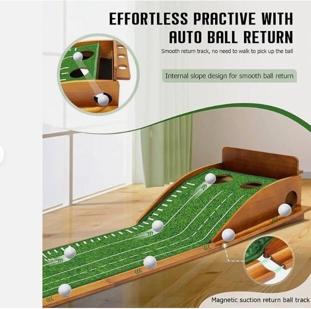 Goienu FOLF Pratice Putting Mat - Long green Uphill 2 holes - balls ...