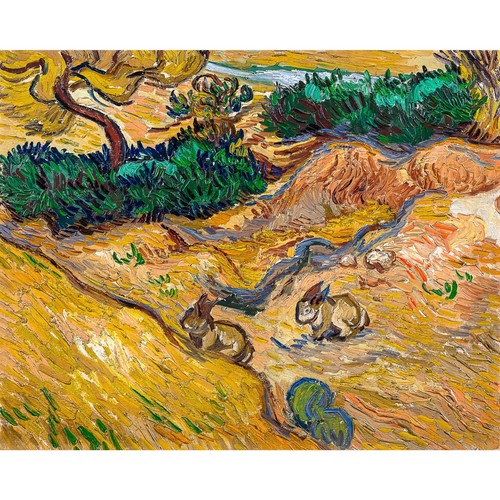 Van Gogh, Landscape with Rabbits, 1889, Lustre Canvas Print, 28" x 35 ...