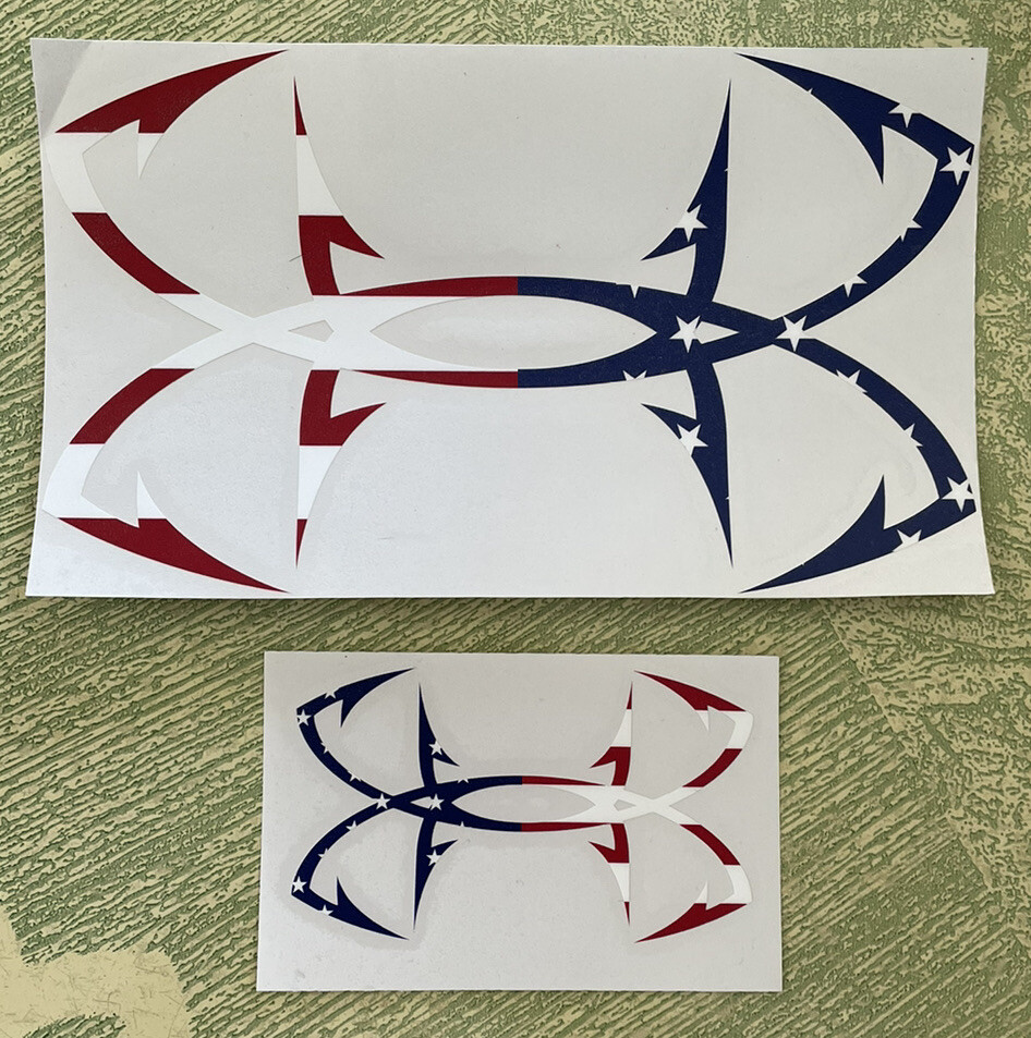 2 Under Armour Stickers/ Decals Red White Blue | eBay