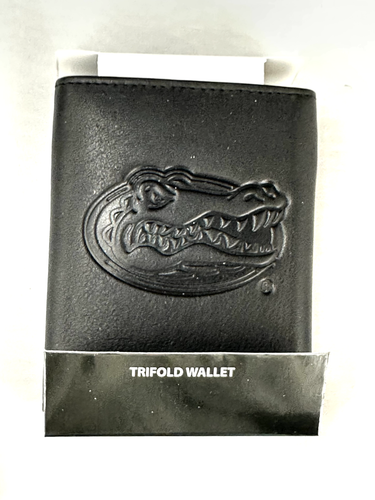 Florida Gators Tri-Fold Leather Wallet Embossed Black NCAA College Fan ...