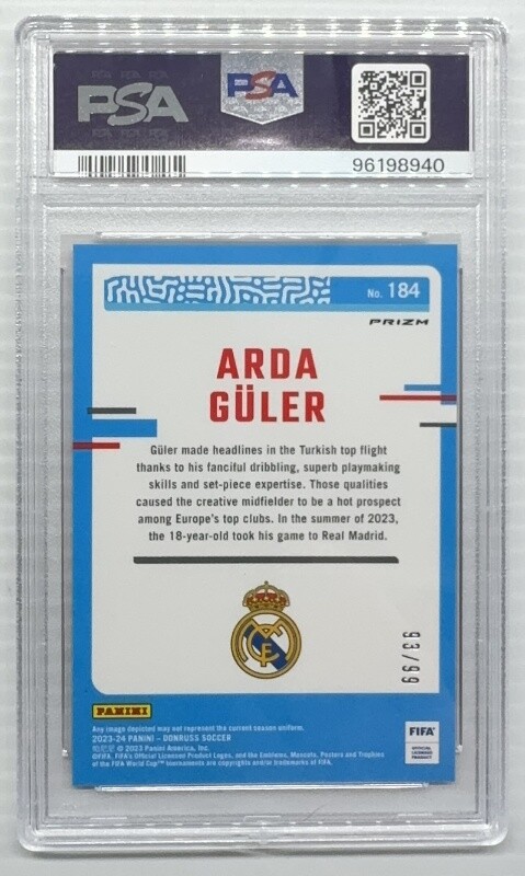 2023-24 Donruss FIFA Arda Guler Optic Pink Velocity Prizm Rookie RC 93/ ...